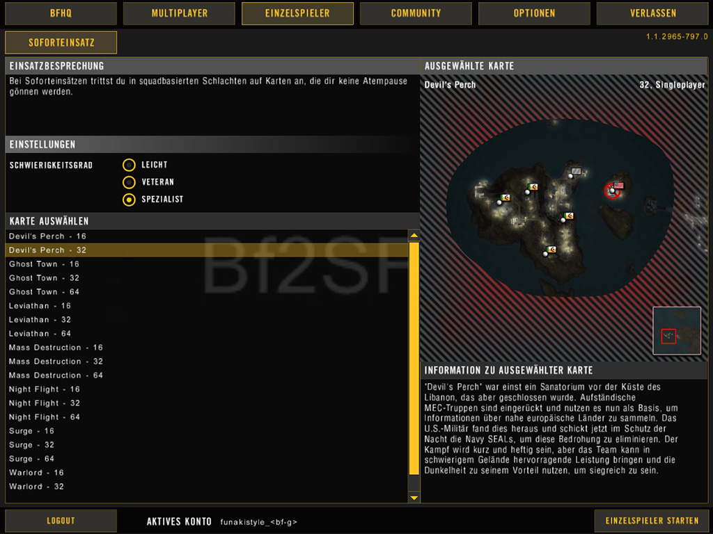BF2 Special Forces SP/Coop Mod v1.1 - BF-Games.net